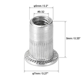 1/4-20 Rivet Nuts Aluminium Alloy Knurled Flat Head Threaded Insert Nut ...