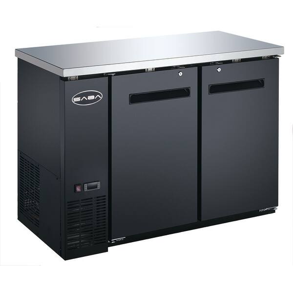 SABA - 24" Depth 48" Two Door Commercial Back Bar Cooler (Black) - Bed ...