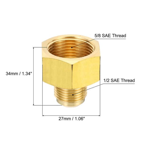 3pcs Brass Flare Tube Fitting, Pipe Fitting Reducer Gas Adapter - 1/2 ...