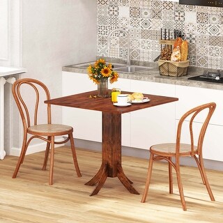 33'' Kitchen Table Square Dining Table w/ Wooden Frame for 2-4 People ...
