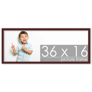 36x16 Traditional Mahogany Complete Wood Panoramic Frame with UV ...