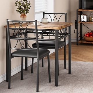 Dining Table Set for 2,Table Set with 2 Upholstered Chairs - Bed Bath ...