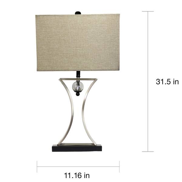 Elegant Designs Satin Nickel Executive Business Table Lamp - 15.75"Lx11 ...