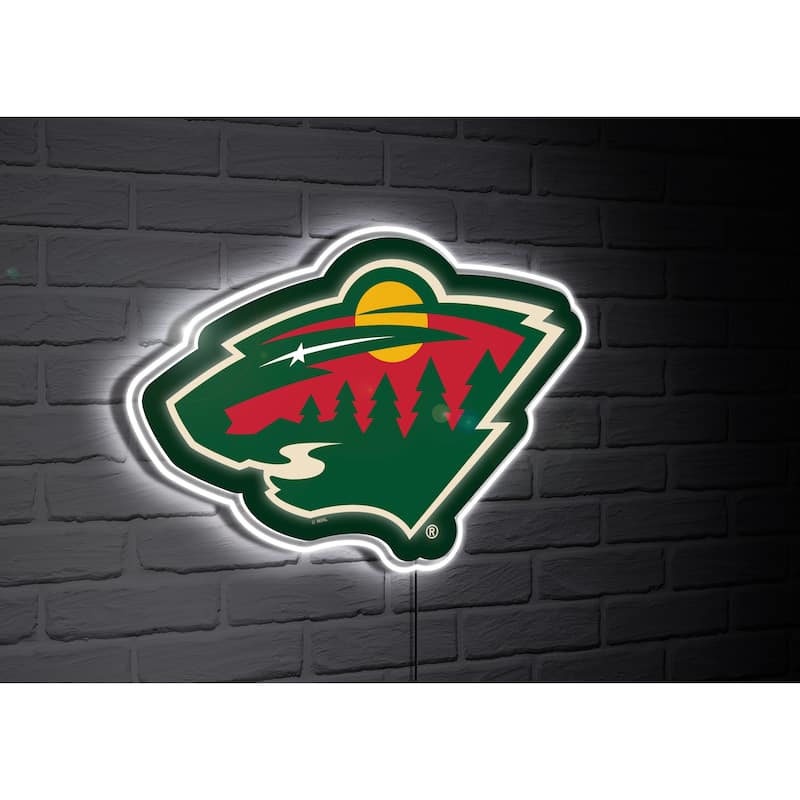 Minnesota Wild Team Logo LED Wall Decor Lighted Sign - Overstock - 40689366