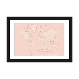 iCanvas "Life'S A Trip Blush World Map" by blursbyai - Bed Bath ...