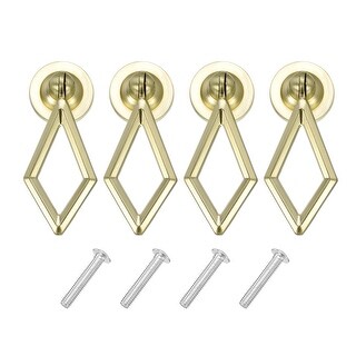 4 Sets Rhombic Ring Pulls Handles Single Hole with Screws for Drawer ...