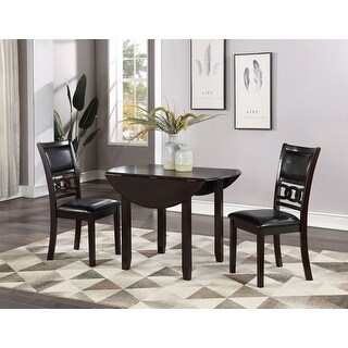 Gia Ebony 42-inch Drop Leaf Table 3-piece Dining Set by New Classic ...