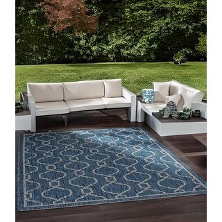 GlowSol Allister Turkish Indoor/Outdoor Flat Weave Moroccan Trellis ...