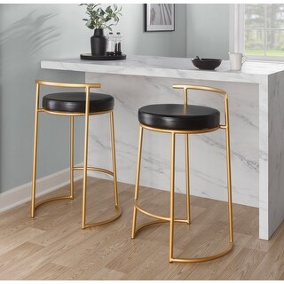 Silver Orchid Forrest Round Fixed-Height Counter Stool (Set of 2) - Bed ...