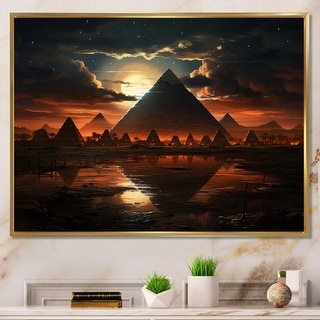 Designart "Egypt Mystical Sphinx" Egypt Framed Wall Decor - Bed Bath ...