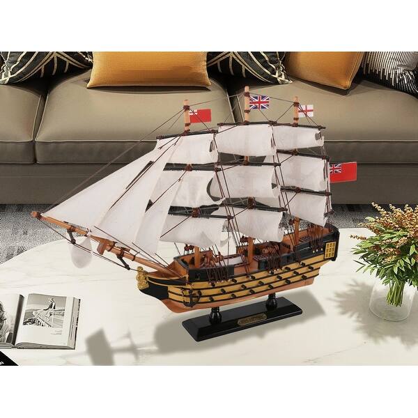 Wooden HMS Victory Limited Tall Ship Model 15" - 15" L x 3" W x 13" H ...
