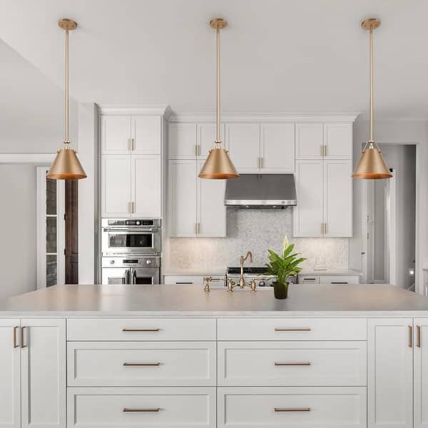 Modern Gold 1-Light Metal Pendant Lights for Dining Room Kitchen Island ...