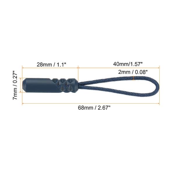 Zipper Pulls Extension Handle Cord Finger Use Cylindrical Head Tab Tag ...