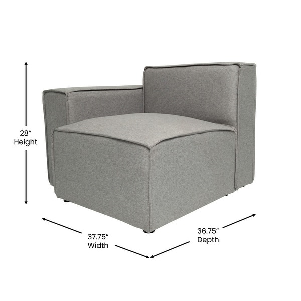 Contemporary Configurable Modular Left Side Sofa Chair with Armrest ...