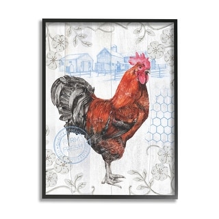 Stupell Rustic Farmhouse Rooster Frame Wall Art design by Studio 731 ...