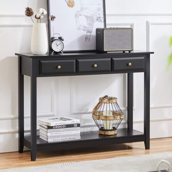 Narrow Console Table Sofa Table 3 Drawers Storage Shelves Entryway - 54 ...