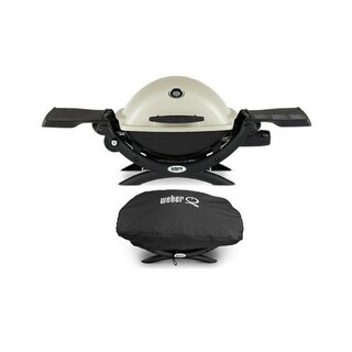 Weber Q 2200 Gas Grill (LP Gas, Titanium) with Grill Cover - Bed Bath ...