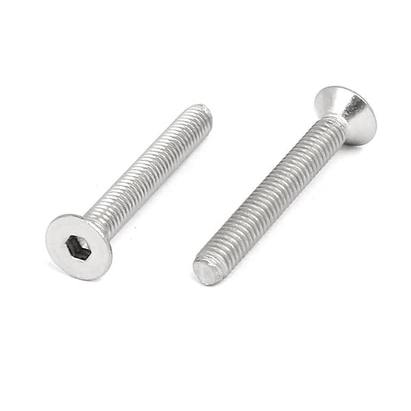 M4x30mm 304 Stainless Steel Flat Head Hex Socket Screws Fasteners DIN7991 35pcs - Silver Tone ...