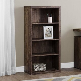 4 Shelf Bookcase Adjustable Center Shelves Brown - 52 x 63 - Bed Bath ...