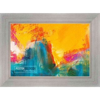 10x7 Contemporary Silver Complete Wood Picture Frame with UV Acrylic ...