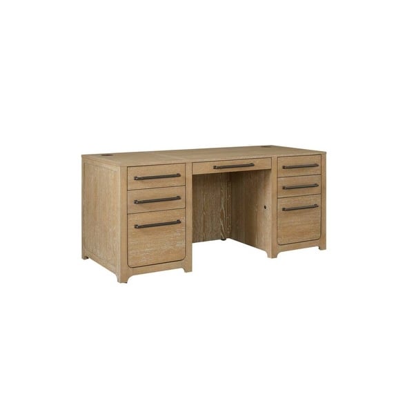 Modern Wood Double Pedestal Executive Desk, Writing Table, Office Desk ...