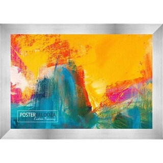 40x28 Contemporary Pewter Complete Wood Picture Frame with UV Acrylic ...