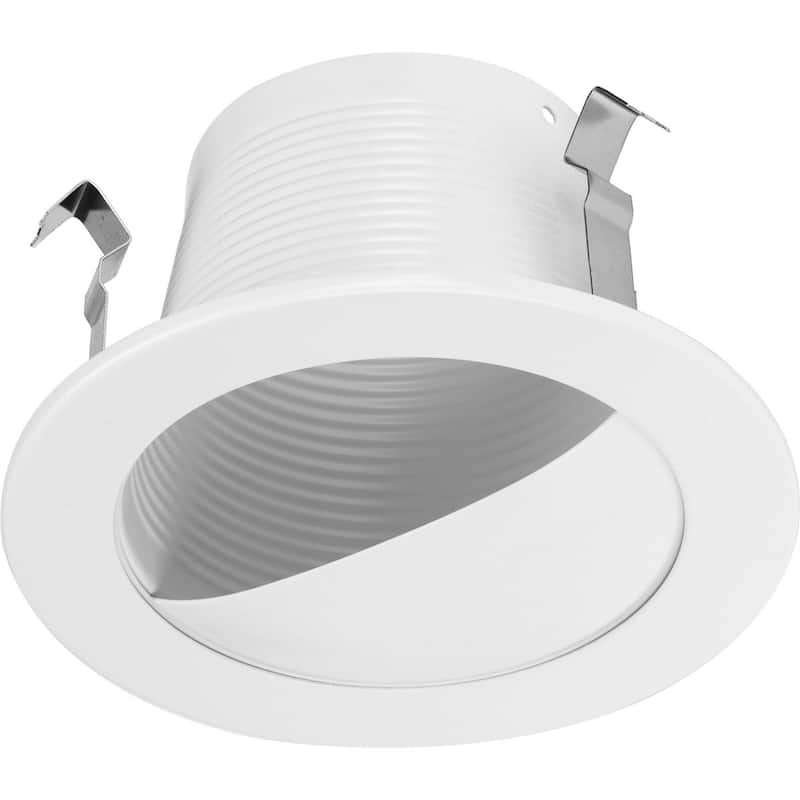 4 in. Satin White Recessed Wall Washer Trim for 4 in. Housing - Medium ...