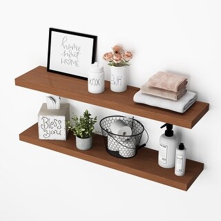 Allen 8" Deep Floating Shelves Set of 2 Reclaimed Wood Wall Shelf ...