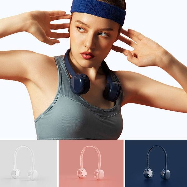 Usb Rechargeable Portable Hanging Neck Cooling Fan Headphone Design ...