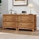 Set of 2 Solid Wood 3-Drawer Side Table Dressers for Closet Nightstand ...