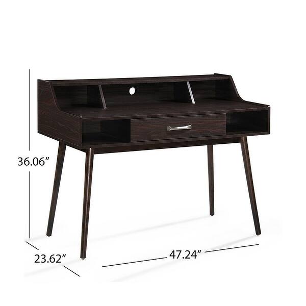 Mid Century Modern Finished Fiberboard Home Office Desk Wenge - Bed ...