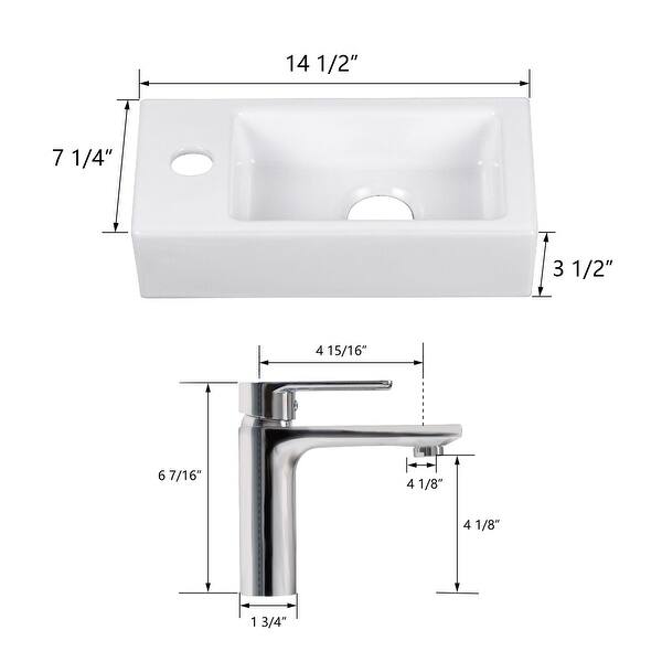 DeerValley Liberty White Ceramic Wall Mount Left Hand Bathroom Sink ...