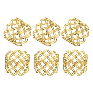 Napkin Rings Metal Hollow Copper Coin Shape Napkin Holder for Dinner ...