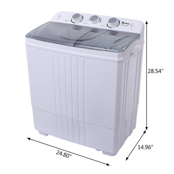 ZOKOP Compact Twin Tub Semi-automatic Washing Machine with Built-in ...