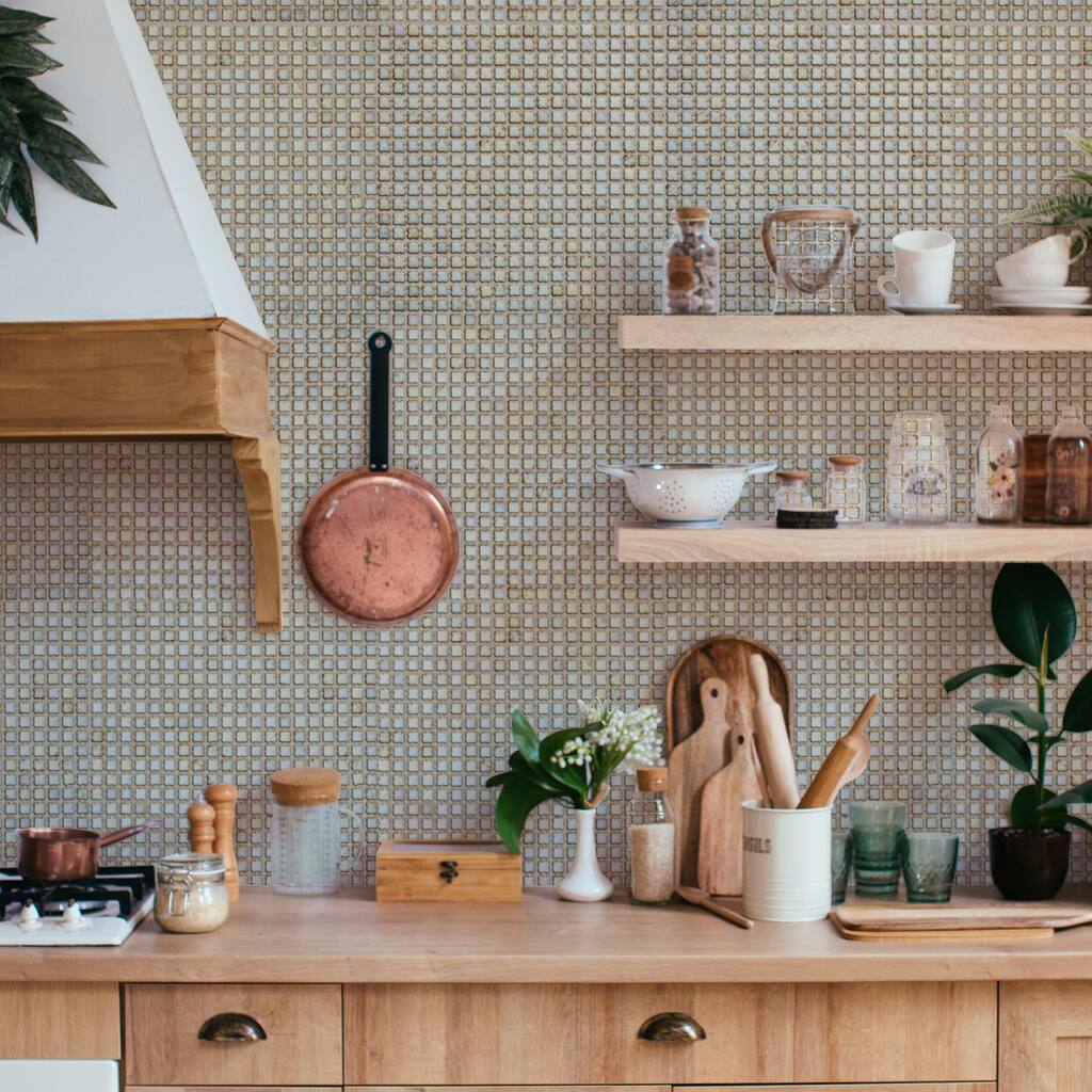 Merola Tile Fioretti Glossy Beige 12" x 12" Porcelain Floor and Wall ...