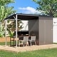 AECOJOY Outdoor Open-Sided Storage Shed Tool Shed Attached Hardtop ...