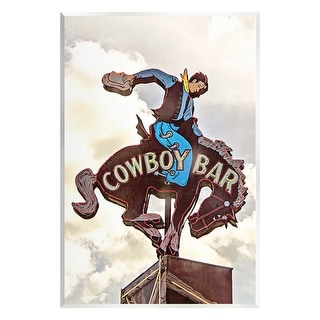 Stupell Western Cowboy Bar Sign Wall Plaque Art Design by JG Studios ...