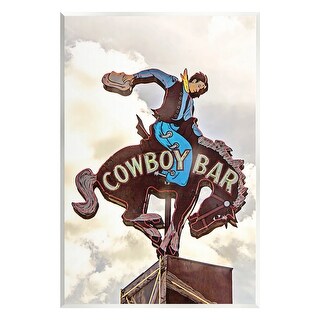 Stupell Western Cowboy Bar Sign Wall Plaque Art Design by JG Studios ...