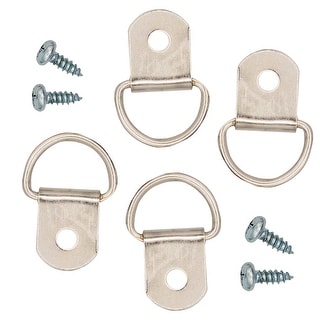 26mm x 35mm Zinc-Plated D Ring Picture Hanger - Pack of 10 with Screws ...