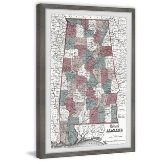 'Alabama Map' Framed Painting Print - Bed Bath & Beyond - 33068939