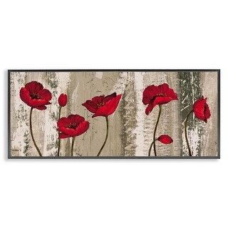 Stupell Red Anemones on Tan Framed Giclee Art Design By Brian Foster ...