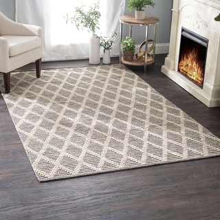 Textured Diamond Black/Ivory Handwoven Cotton Rug - Bed Bath & Beyond ...