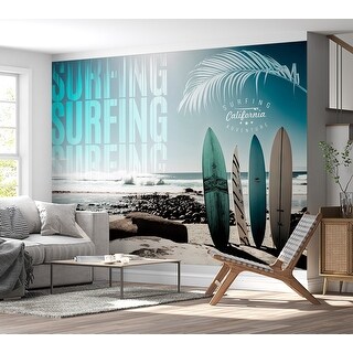 Peel & Stick Surf Wall Mural - California Surfing Adventure - Removable ...