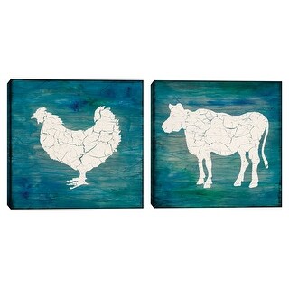 Farm Chicken, Farm Cow by Lightbox Journal Canvas Art Prints - Bed Bath ...