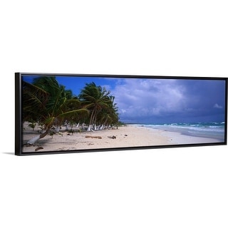 "Caribbean Beach Quintana Roo Mexico" Black Float Frame Canvas Art ...