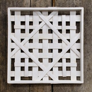 Whitewash Square Woven Frame 16" - Bed Bath & Beyond - 36295852