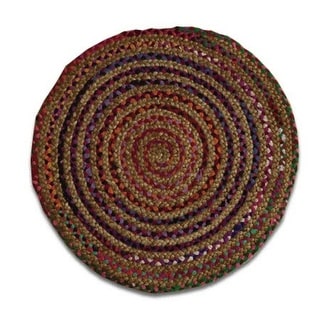 Round Multicolor Bohemian Braided Rug - 3'6" - Bed Bath & Beyond - 39598612