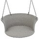 33.8" Single Person Porch Swing, Outdoor All-Weather Gray Woven Swing ...