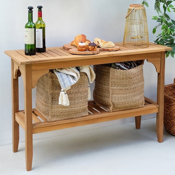 Cambridge Casual Leon Teak Outdoor Console Table - Bed Bath & Beyond ...