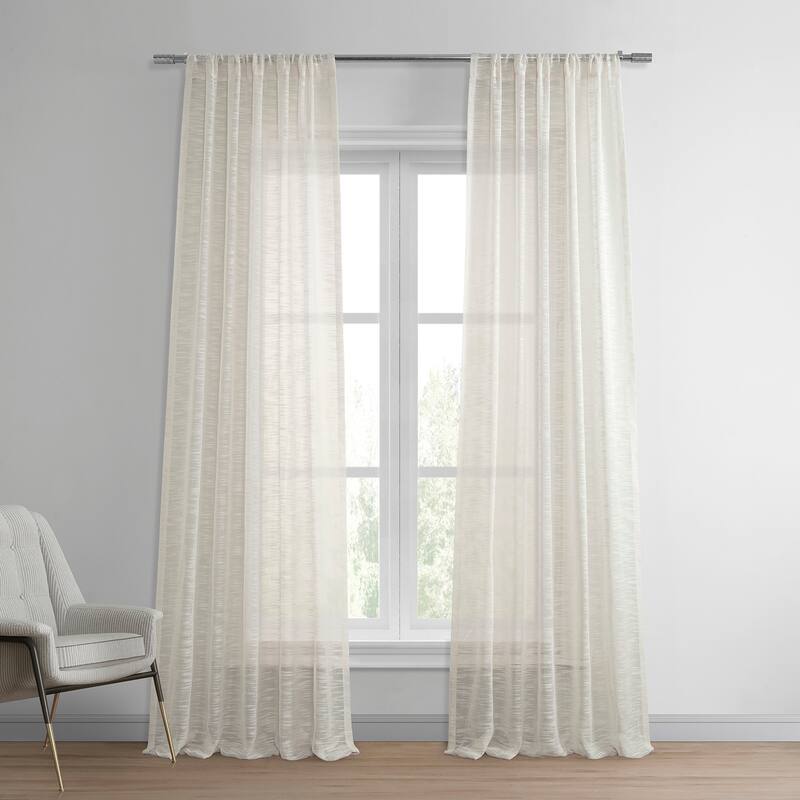Exclusive Fabrics Open Weave Linen Sheer Curtain (1 Panel) - On Sale ...